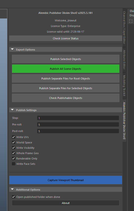 Multishot Maya ToolKits Documentation